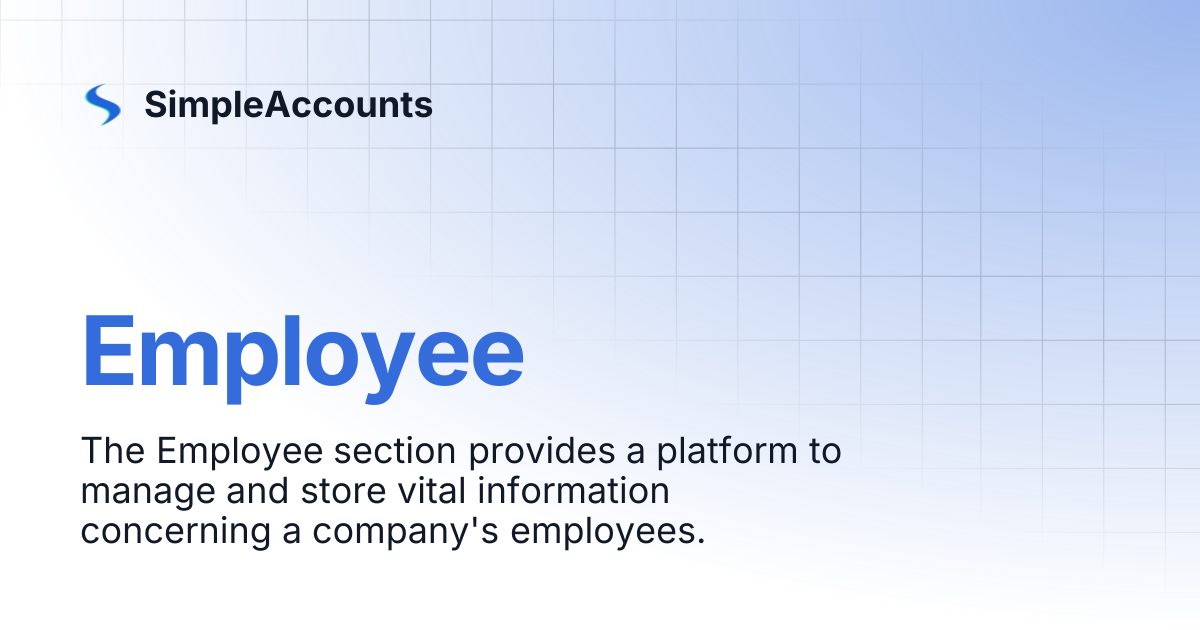 Employee | SimpleAccounts