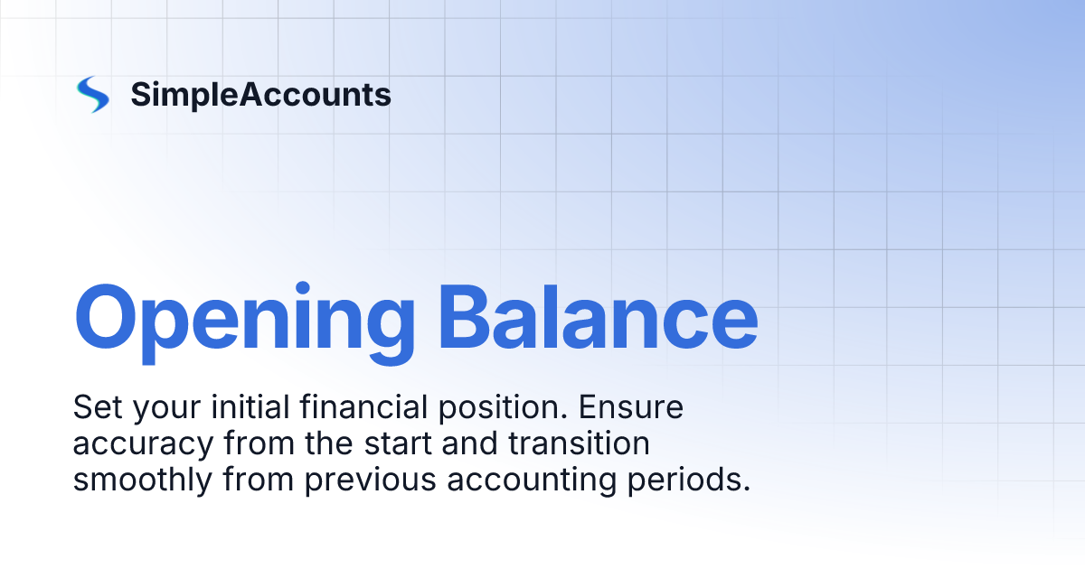 Opening Balance | SimpleAccounts