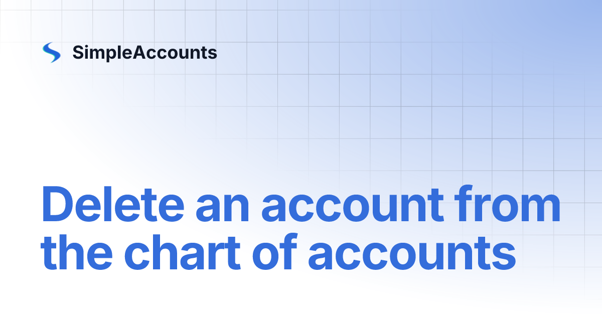 Delete an account from the chart of accounts | SimpleAccounts