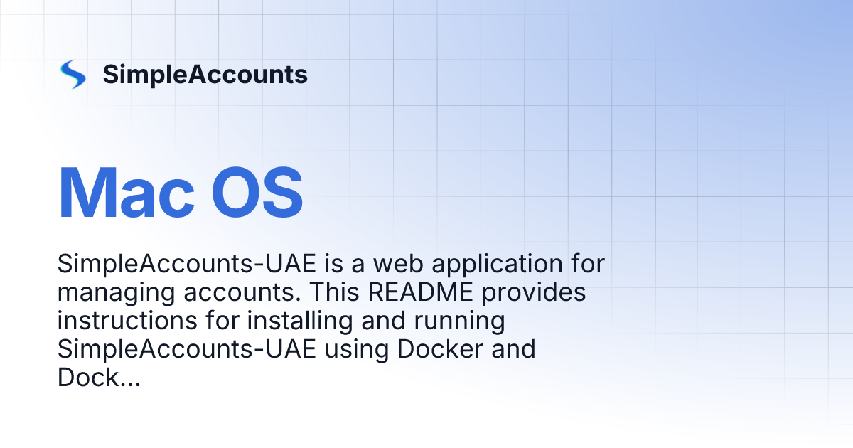 Mac OS | SimpleAccounts