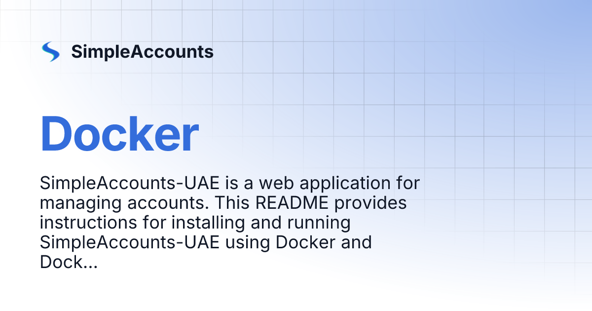 Docker | SimpleAccounts