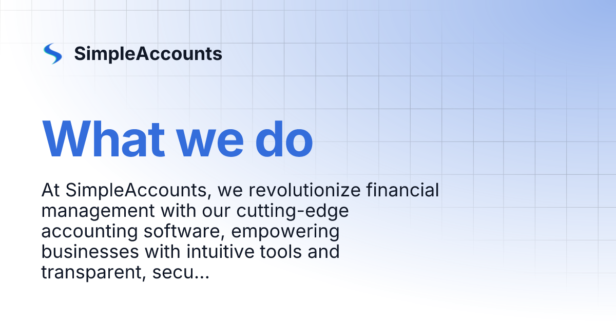 What we do | SimpleAccounts
