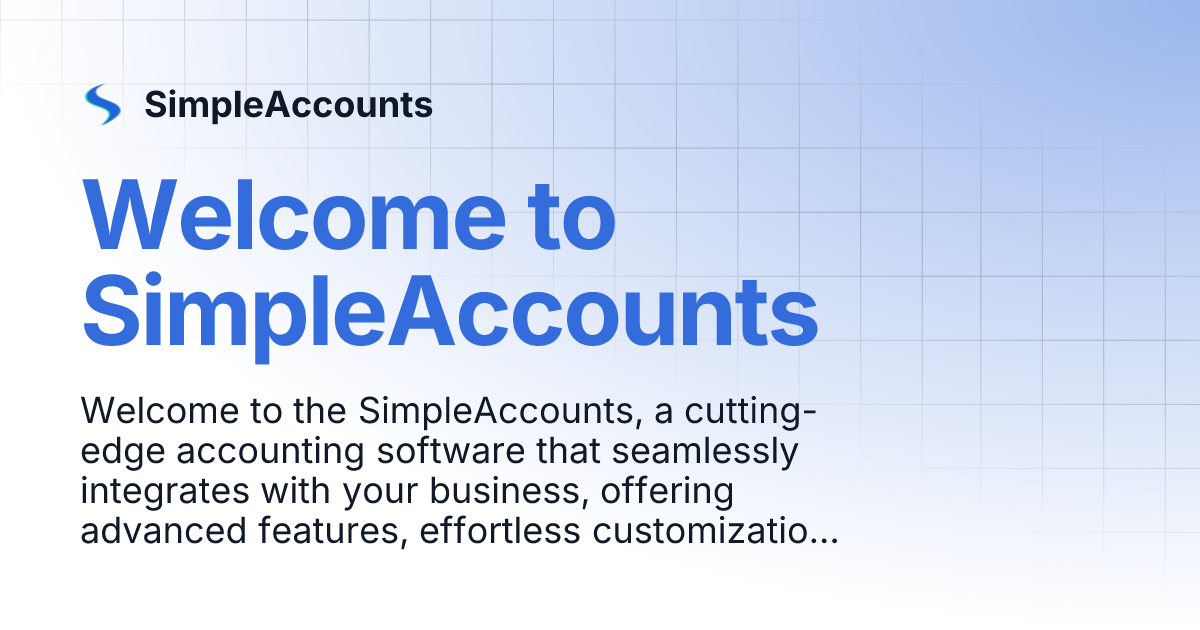 Welcome to SimpleAccounts | SimpleAccounts