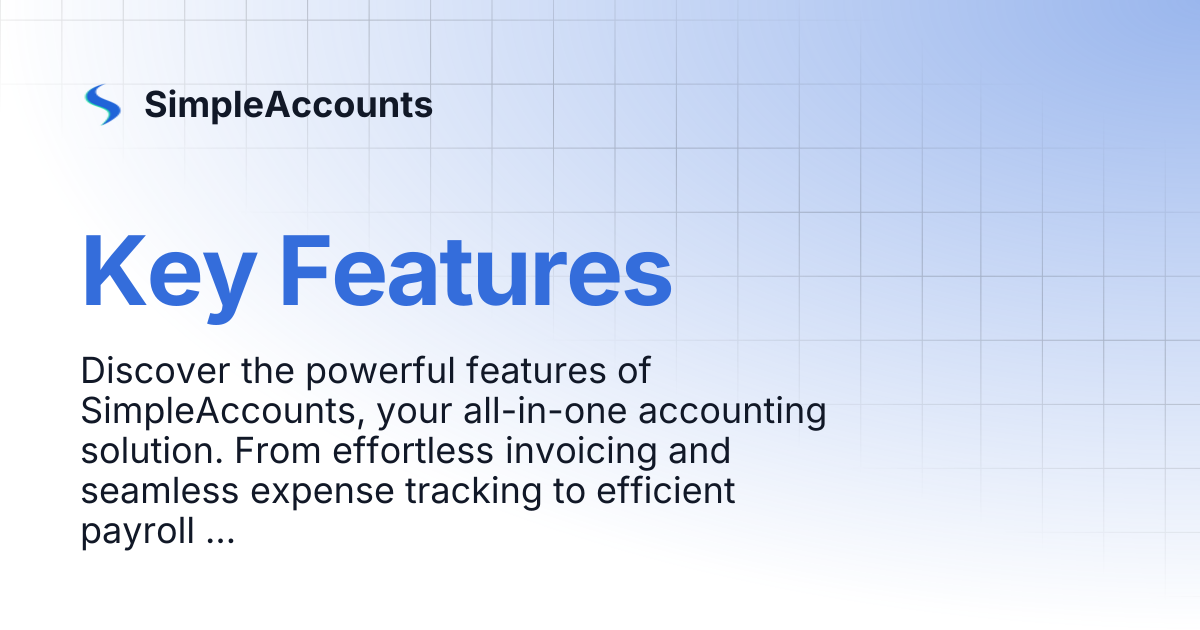 Key Features | SimpleAccounts